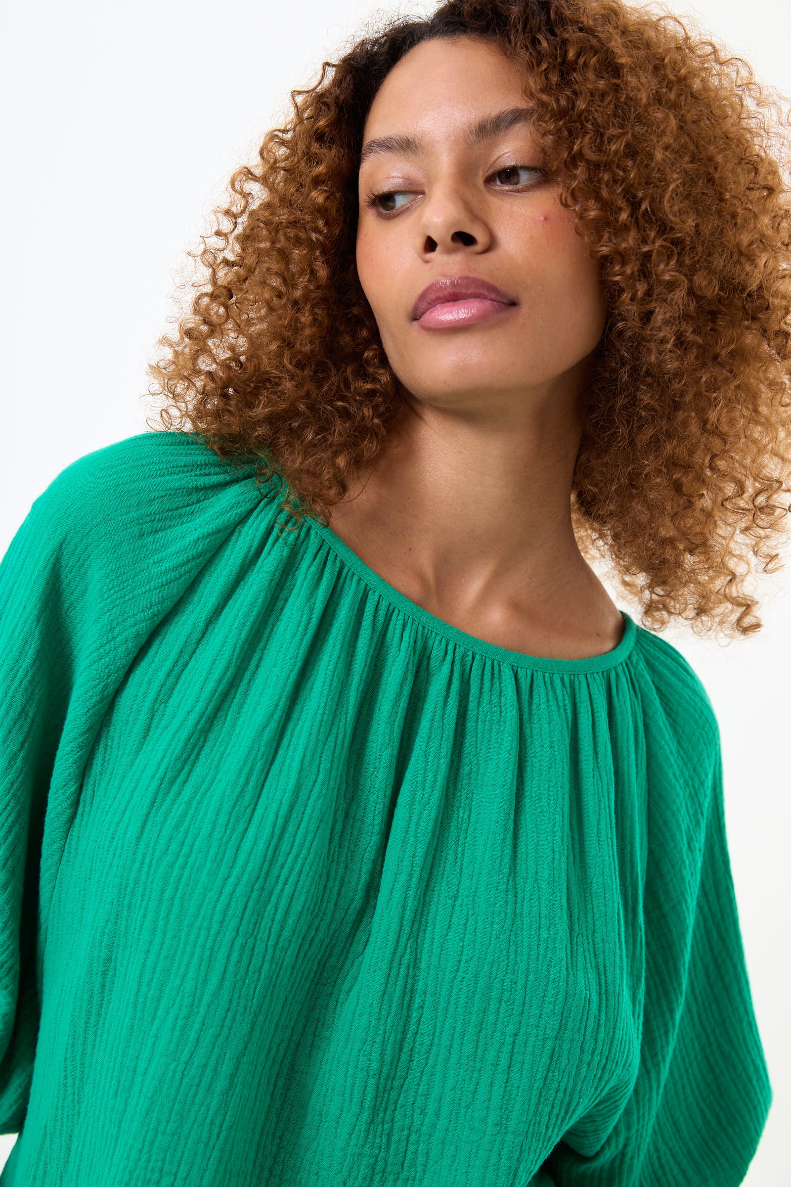 Mayanna Double Gauze Blouse - Green