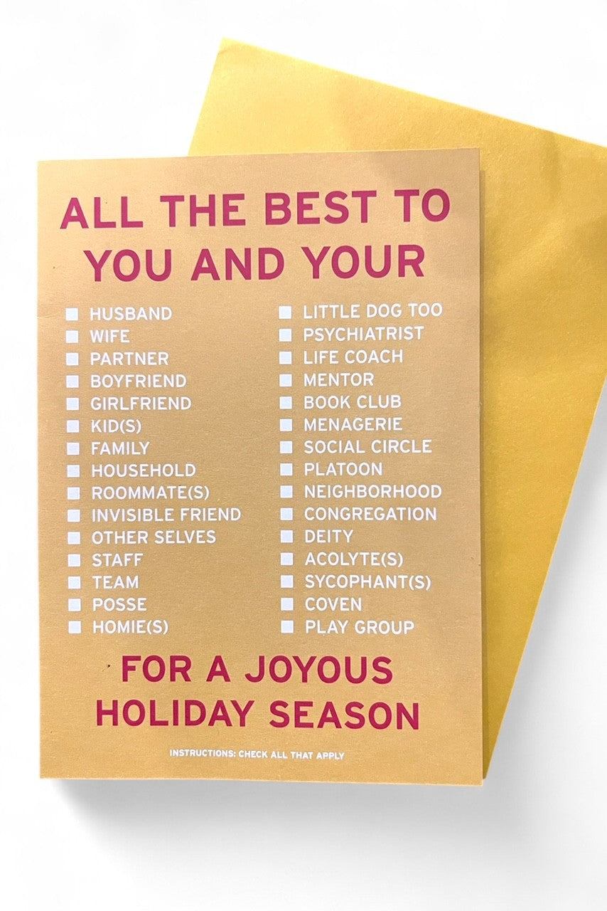Holiday Season Checkbox Card – JOY