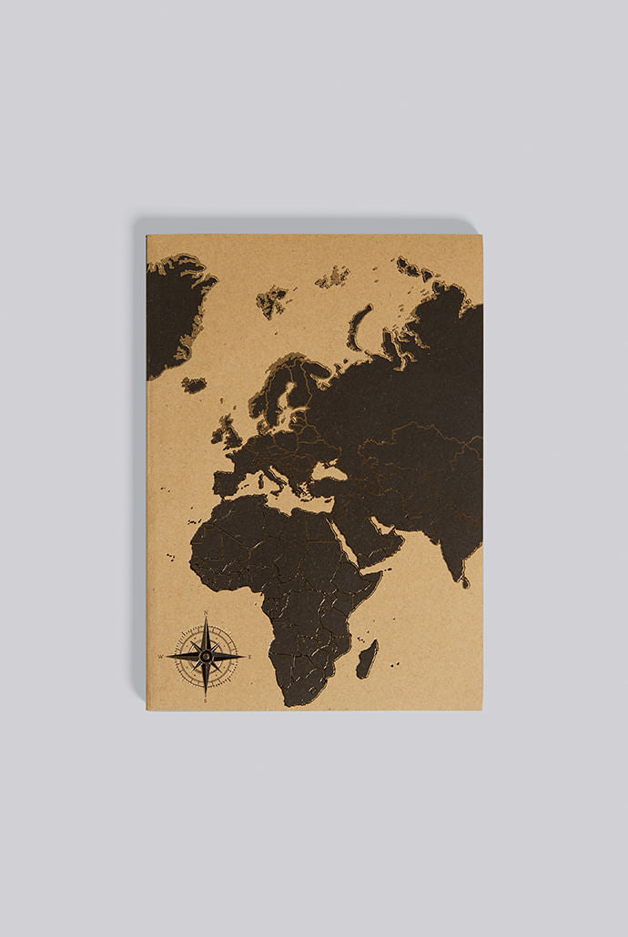 Kraft A5 World Map Printed Ruled Notebook – JOY